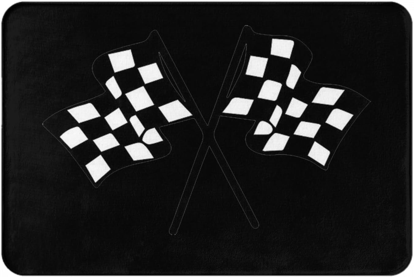 Checkered Flags Race Car Flag Carpet Welcome Doormat, Anti Slip Floor ...