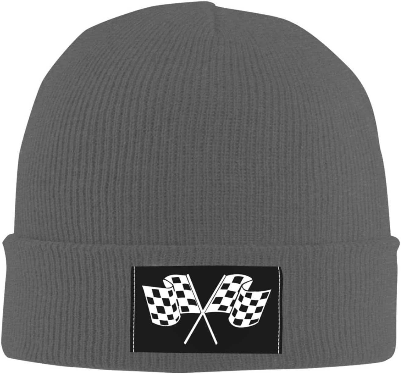 Checkered Flags Race Car Hat Mens Womens Winter Warm Knitting Hats ...