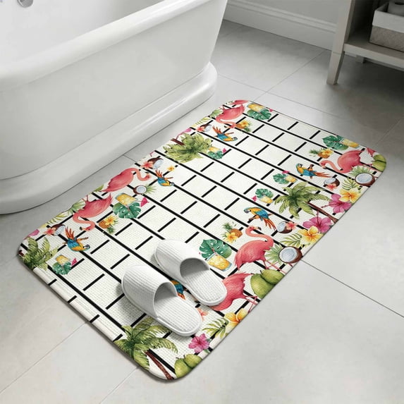 Checkered Flamingos Washable Area Rugs for Living Room Bedroom, Large ...