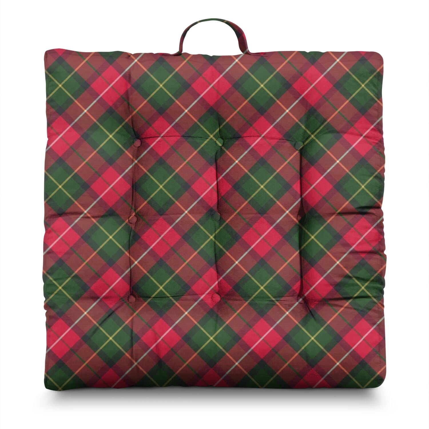 Checkered Floor Sitting Cushion for Yoga & Meditation - Extra-Thick 4.7 ...