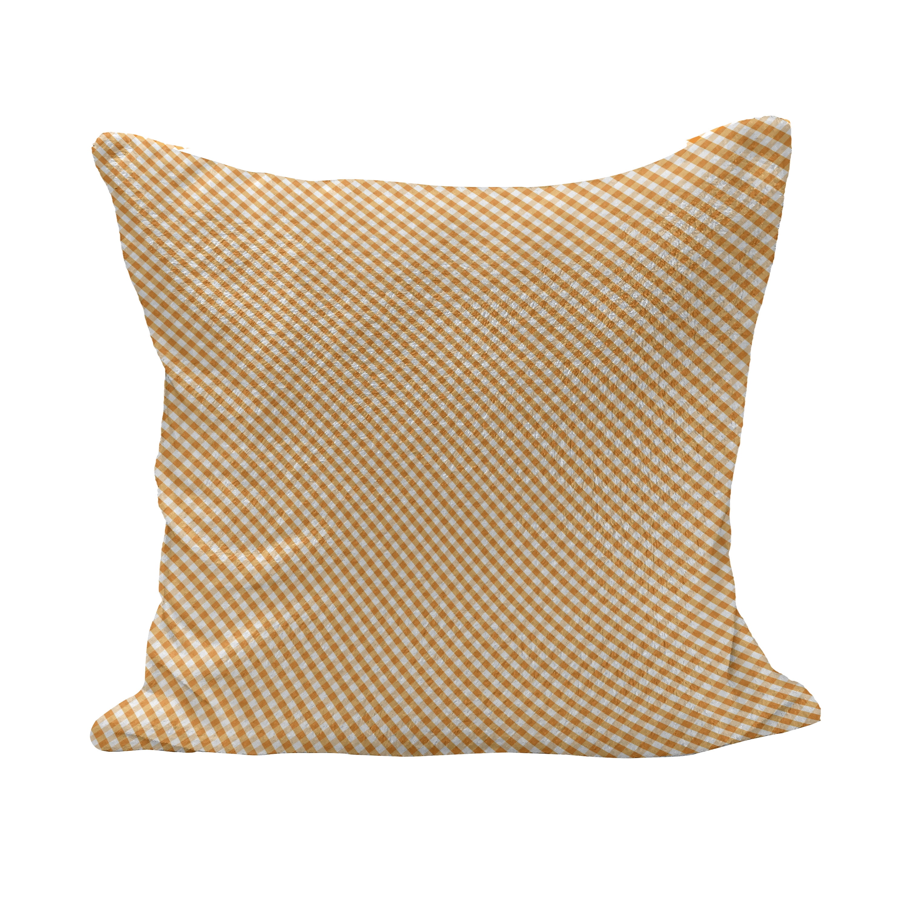 Checkered Fluffy Throw Pillow Cushion Cover, Diagonal Gingham Pattern ...