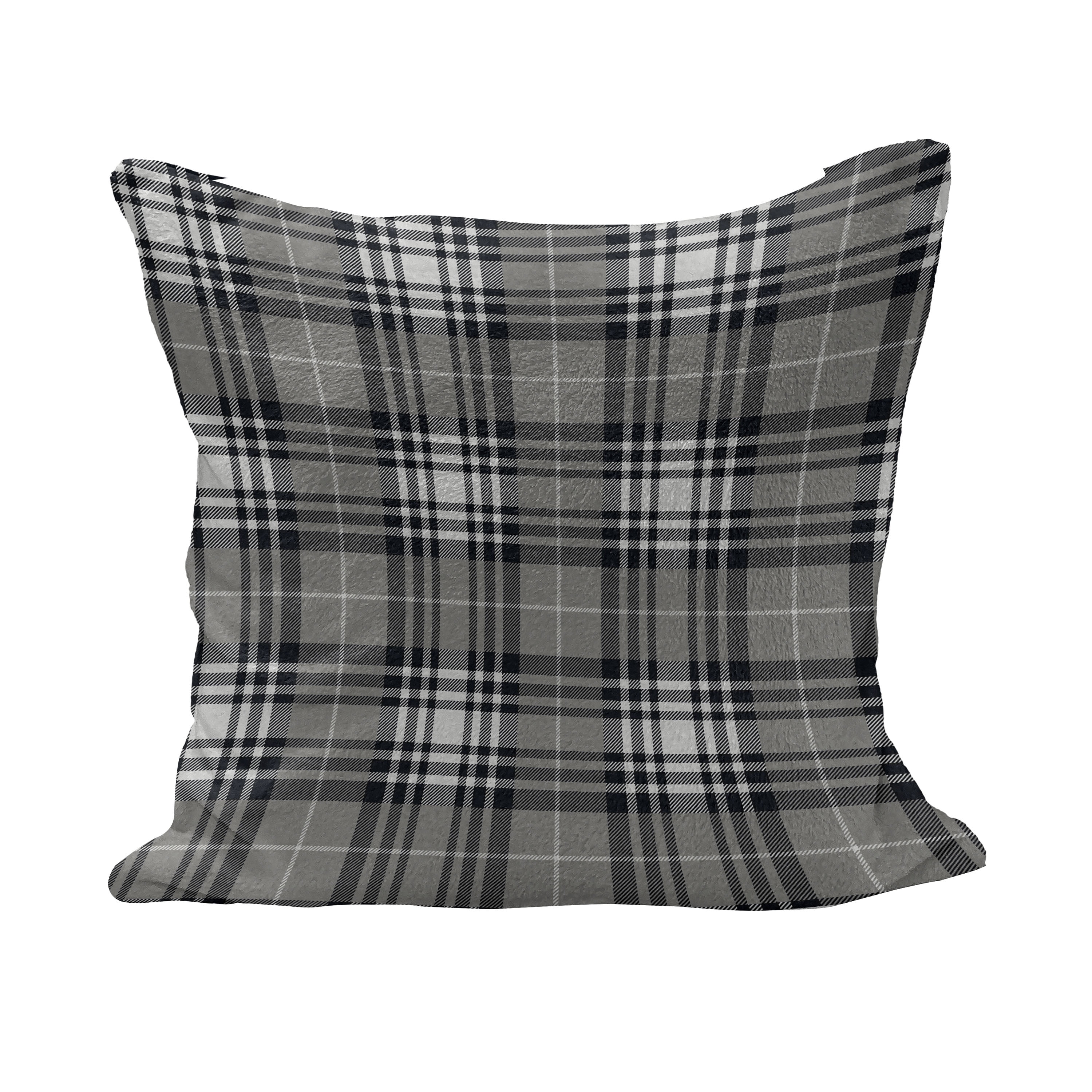 Checkered Fluffy Throw Pillow Cushion Cover, Old Fashioned Plaid Tartan ...