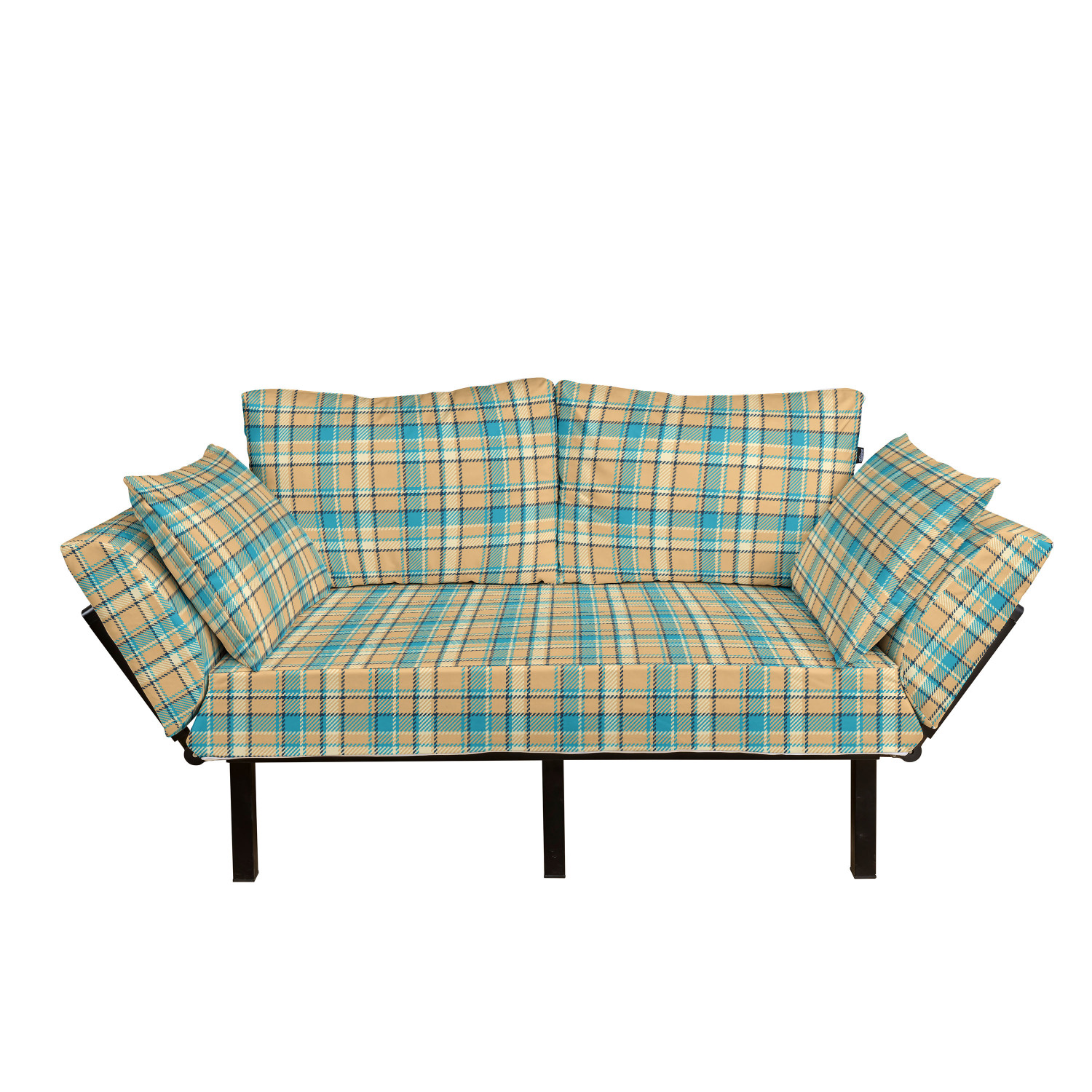 Checkered Futon Couch, Zigzag Patterned Lines Celtic Culture Inspired ...