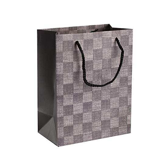 Checkered Gift Bags 9"X 7"X 4" Ash Grey Set 24 - Walmart.com