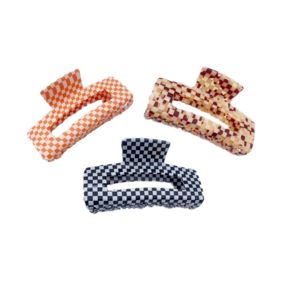 Checkered Hair Clips,3.94" Large Hair Claw for Thick Hair,Big Colorful ...