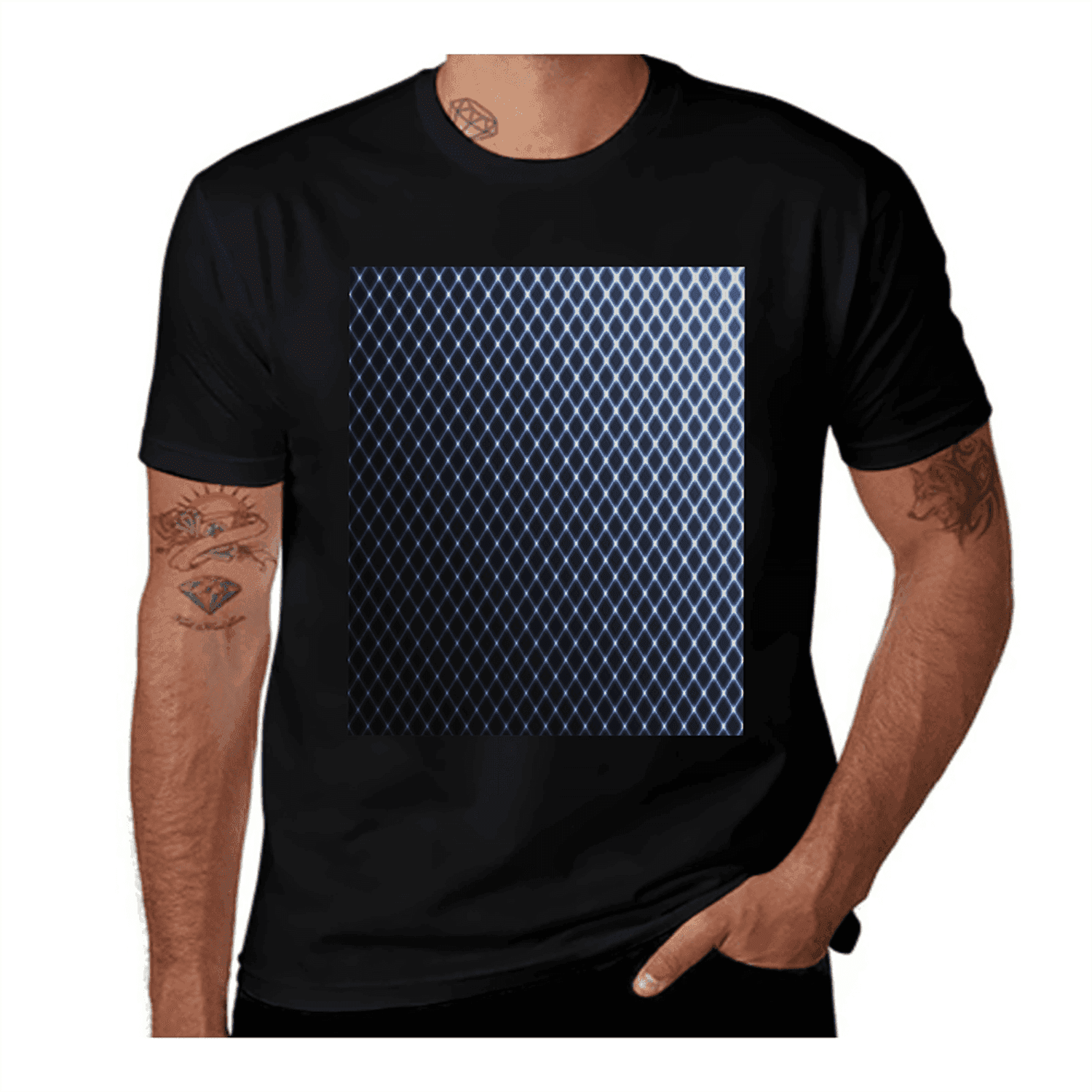 Checkered Halftone-Dark Blue-Dark Blue-White Casual Streetwea Everyday ...