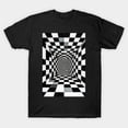 Checkered Illusion Op Art Geometric Black White Matrix Optical Warp ...