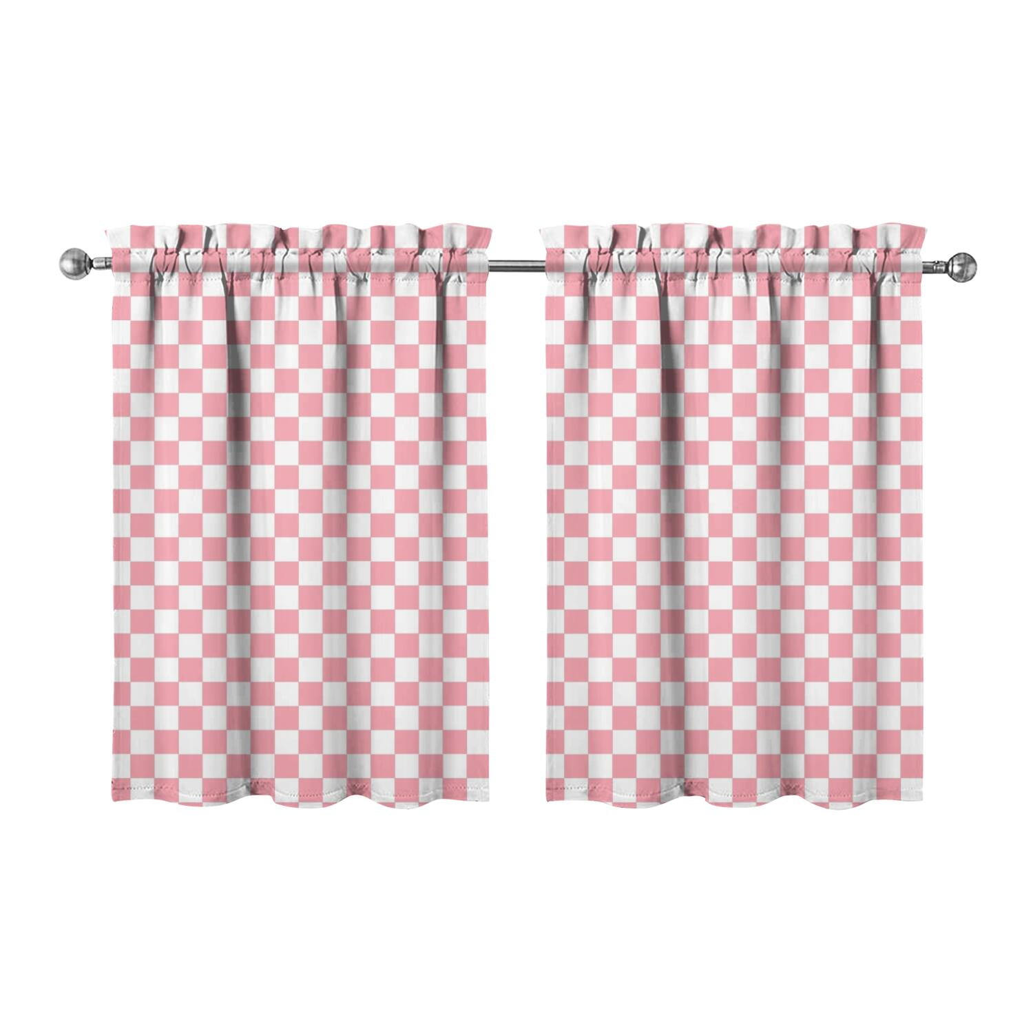 Checkered Kitchen Curtains Set of 2 - 27.5x36 Inch Tier Window Panels ... Checkered Kitchen Curtains Set of 2 - 27.5x36 Inch Tier Window Panels ...