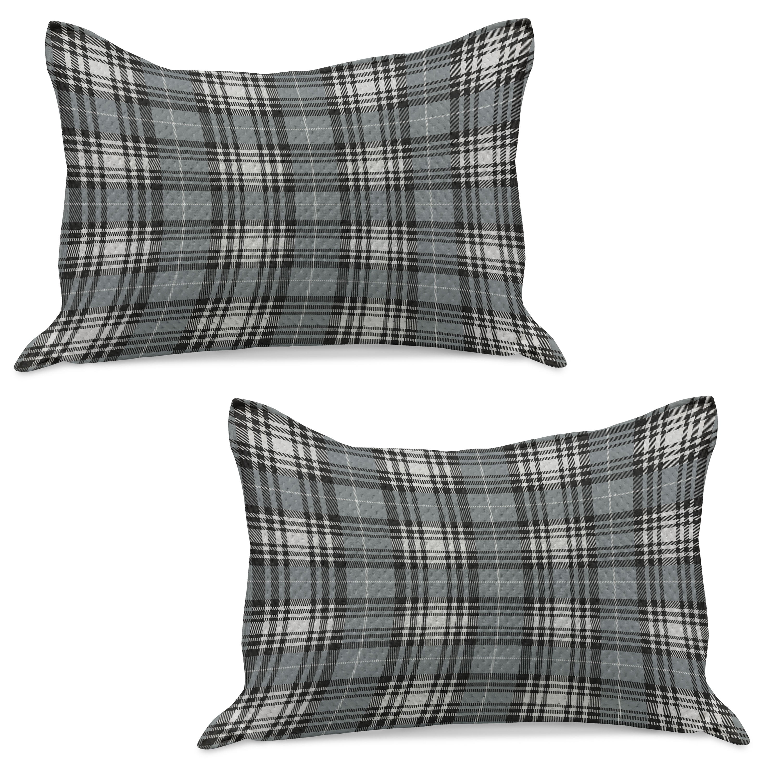 Checkered Knitted Quilt Pillowcover Set of 2, Old Fashioned Plaid ...