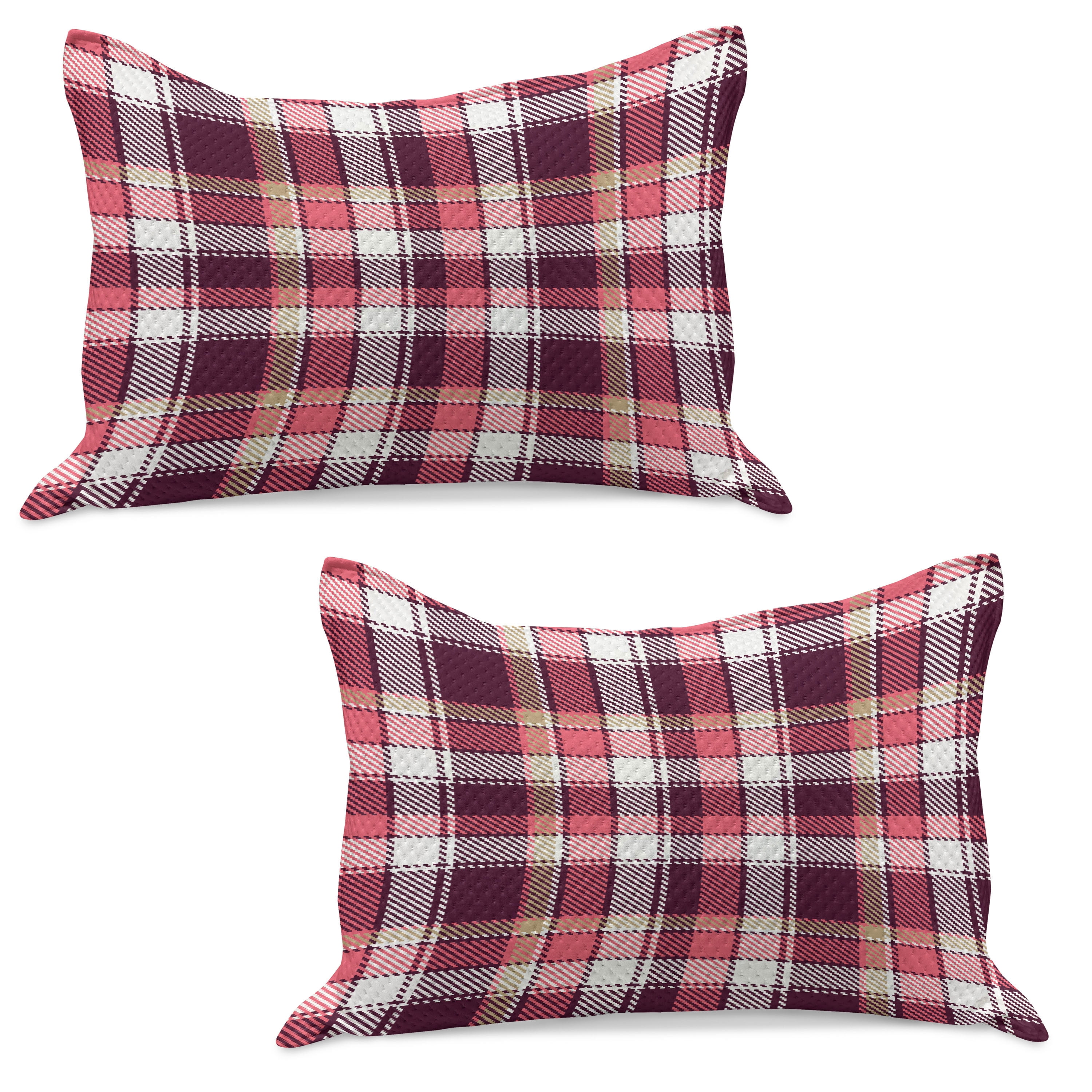 Checkered Knitted Quilt Pillowcover Set of 2, Old Fashioned Style ...