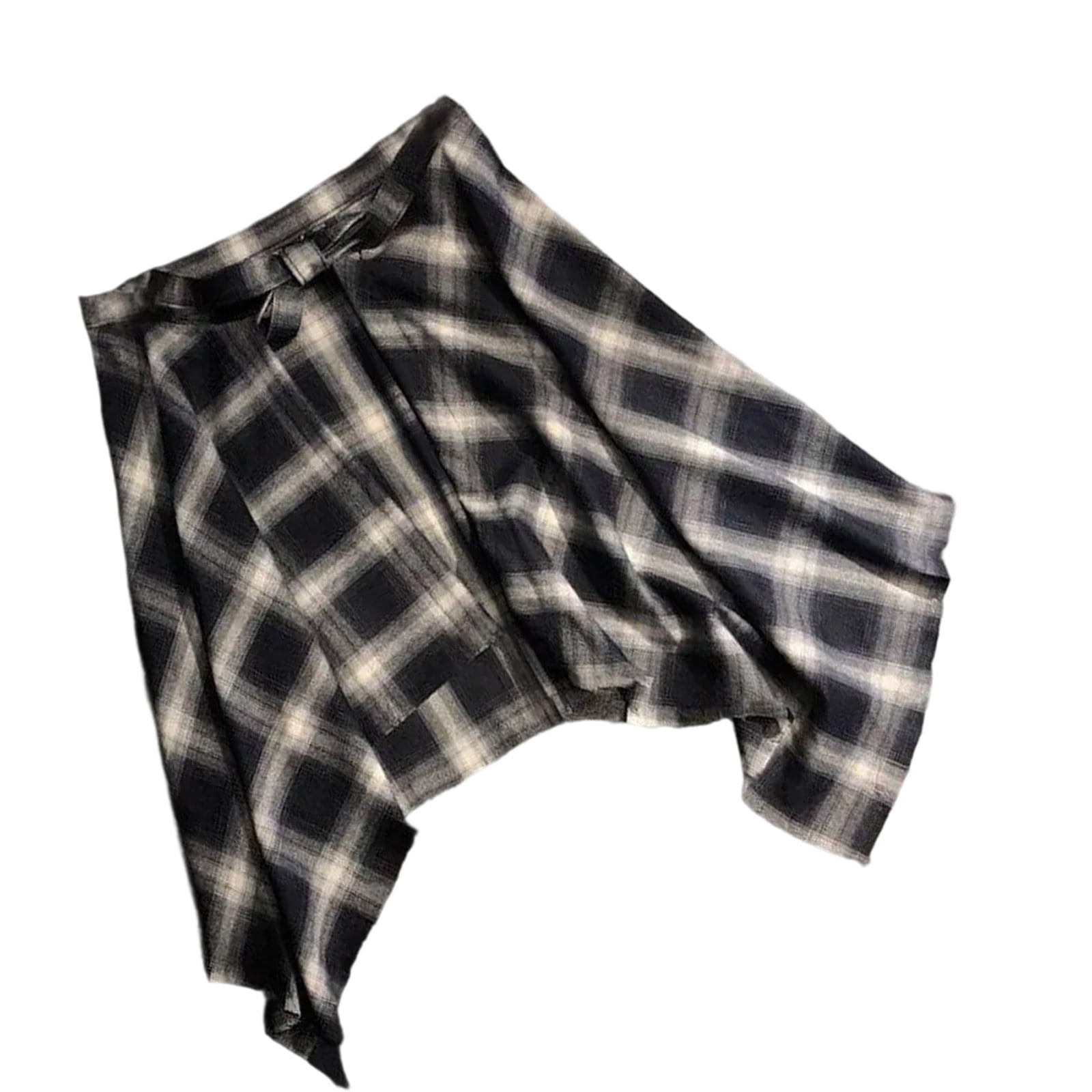 Checkered Layering Fake Top Minis Skirt Lower Sweeps Skirt Tieback ...