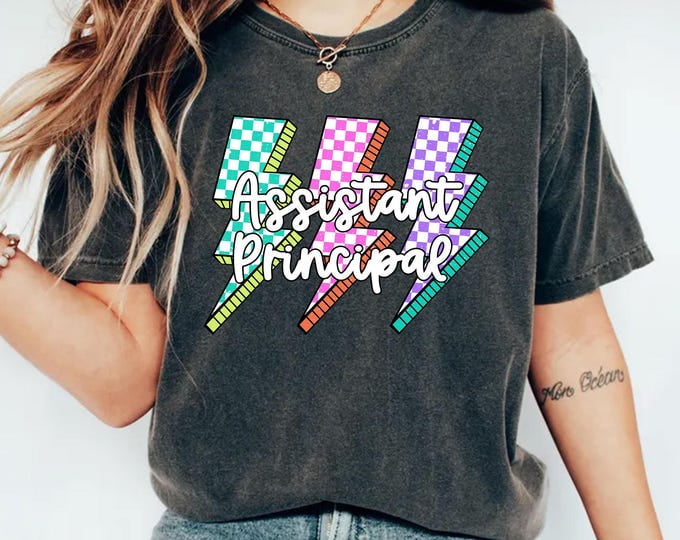 Checkered Lightning Bolt Assistant Principal Shirt, Assistant Principal ...