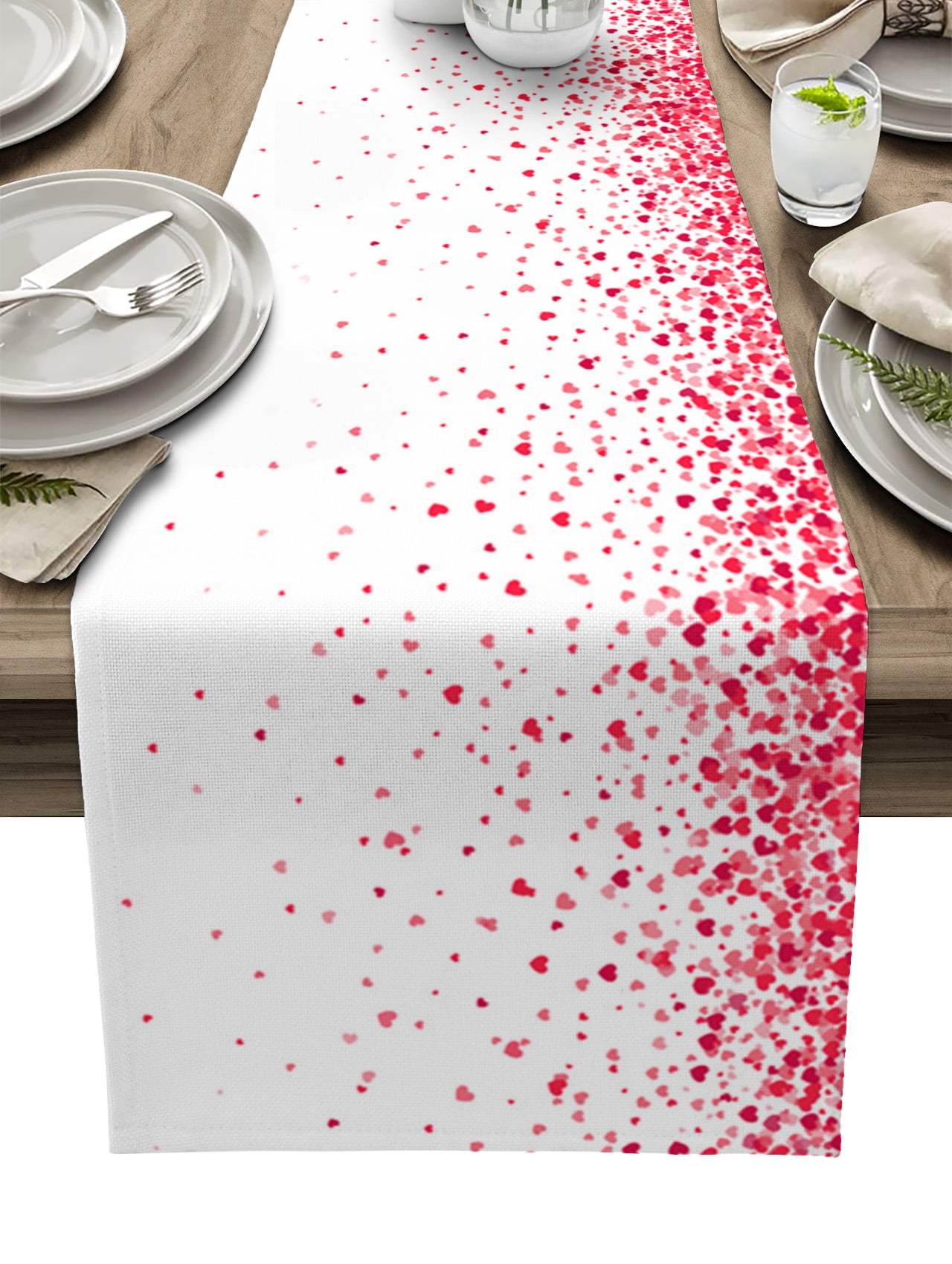 Checkered Love Simple Table Runner Wedding Party Champagne Table ...