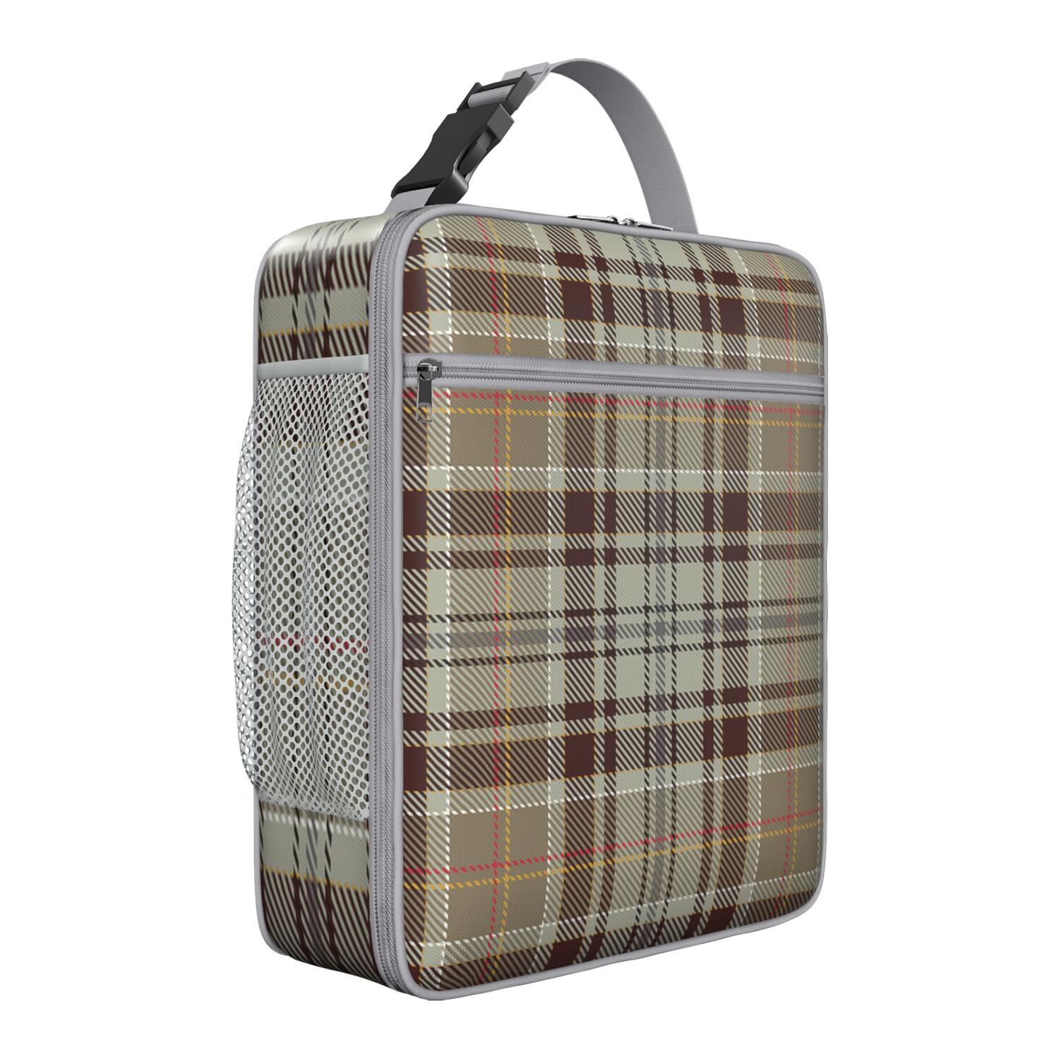 Checkered Lunch Bag – Vintage Checkered Pattern Plaid Print Retro Grid ...