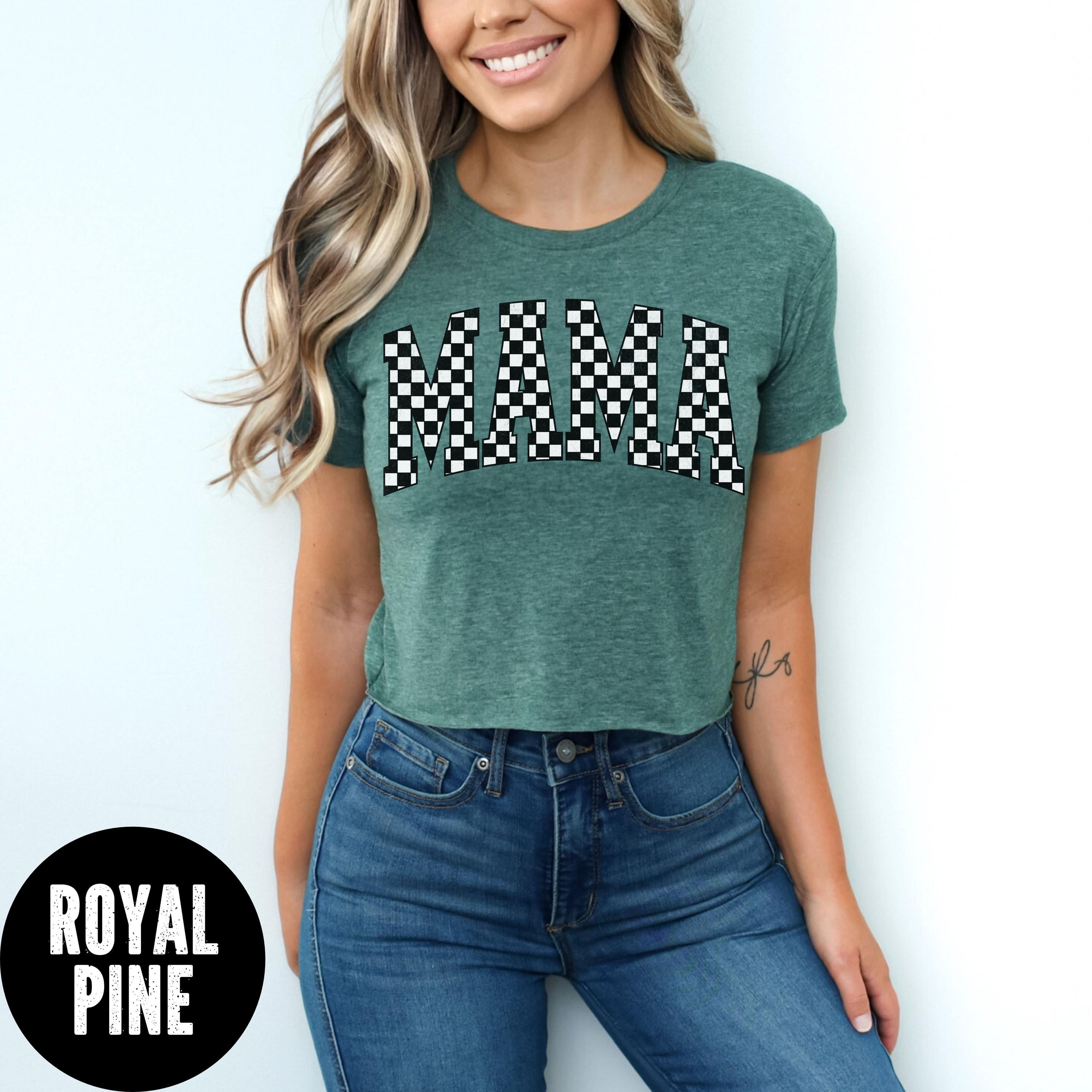 Checkered Mama , Cute , Racing Mama Tee, Womens s, Mothers Day Gift ...