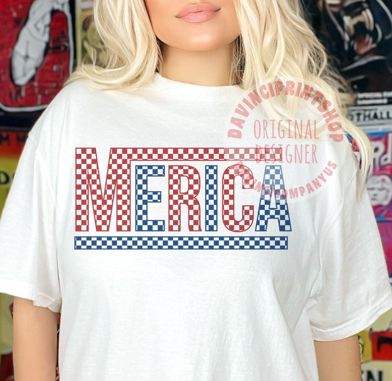 Checkered Merica Shirt, Merica Shirt, Party in the USA Shirt - Walmart.com