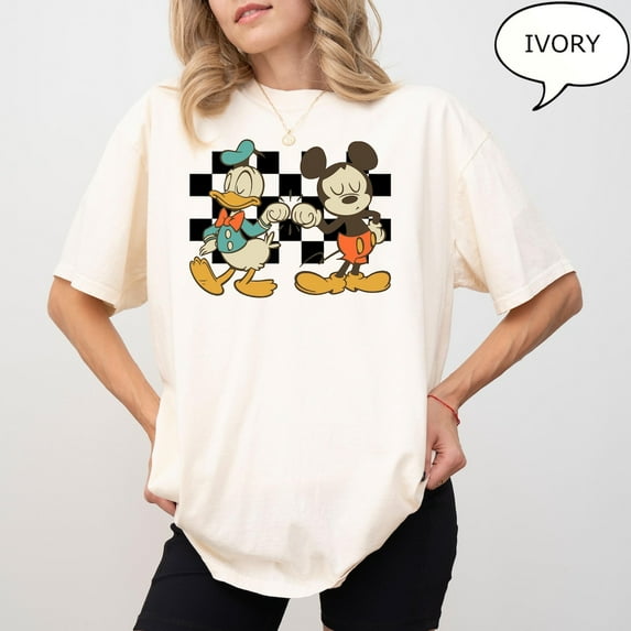 Checkered Mickey And Donald T-Shirt, Disney Best Friends Shirt, Retro ...