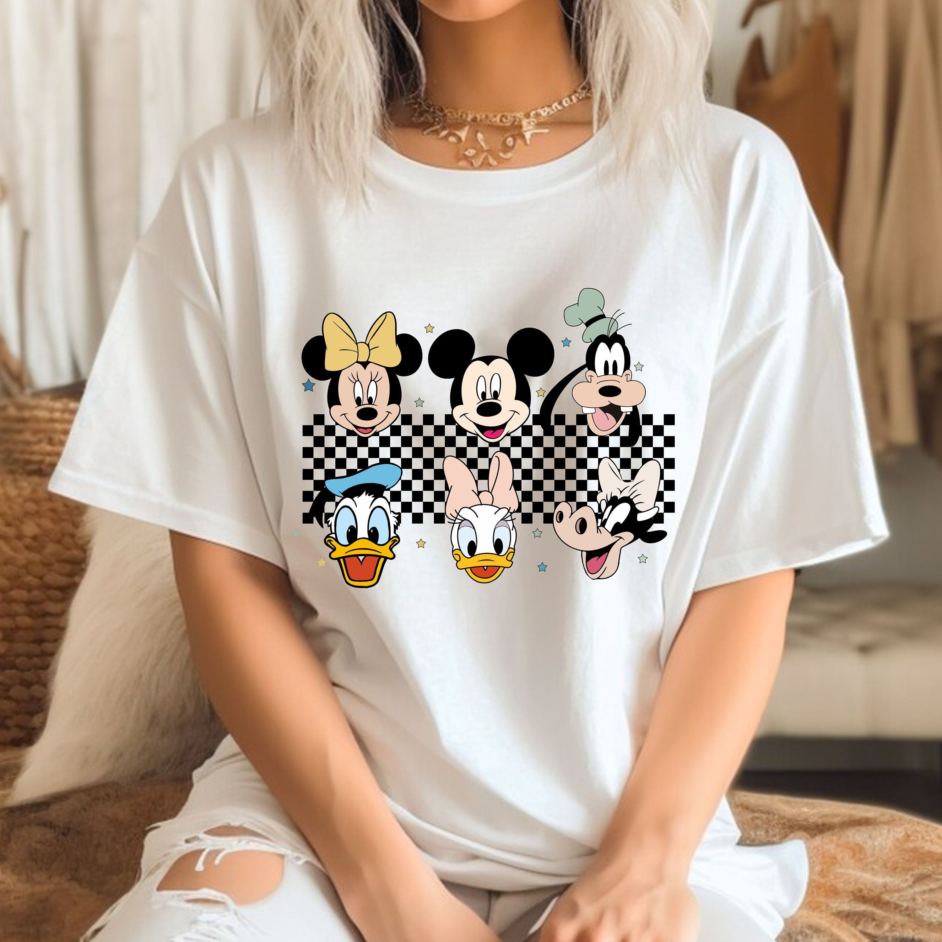 Checkered Mickey and Friends Shirt, Mickey Shirt, Checkered Mickey ...