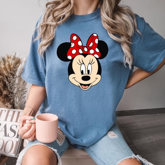 Checkered Minnie Cartoon Bow Shirt Fun Gift Tee for Mouse Family Theme ...