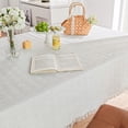 Checkered Pattern Tablecloth Rectangle, Moon White Knitting Fresh Table ...