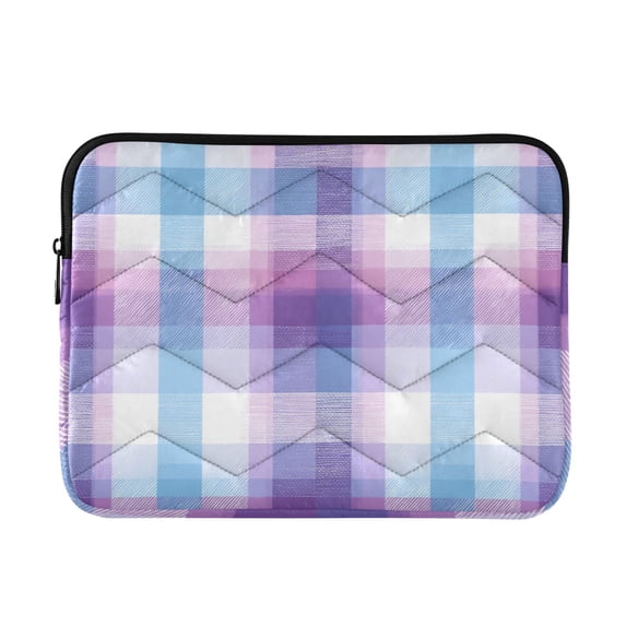 Checkered Pattern with Blue and Purple Quilted Laptop Protective Cases ...