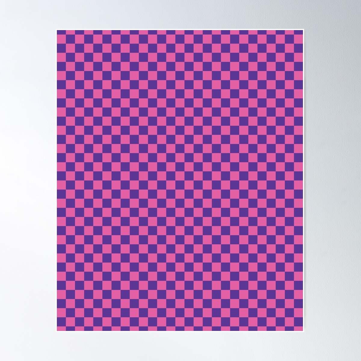 Checkered Pink Purple Poster Wall Art, Modern Wall Decor For Living ...