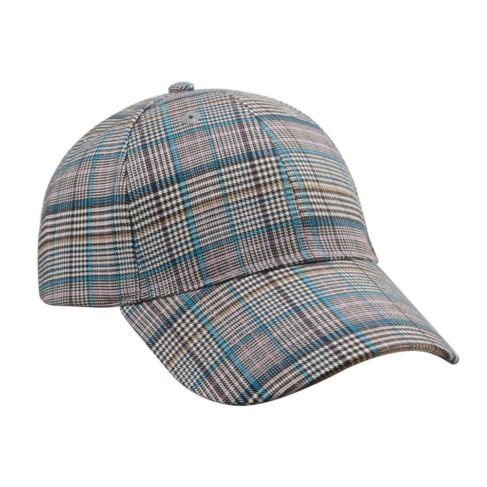 Checkered Plaid Baseball Cap Hat Unisex Blue - Walmart.com