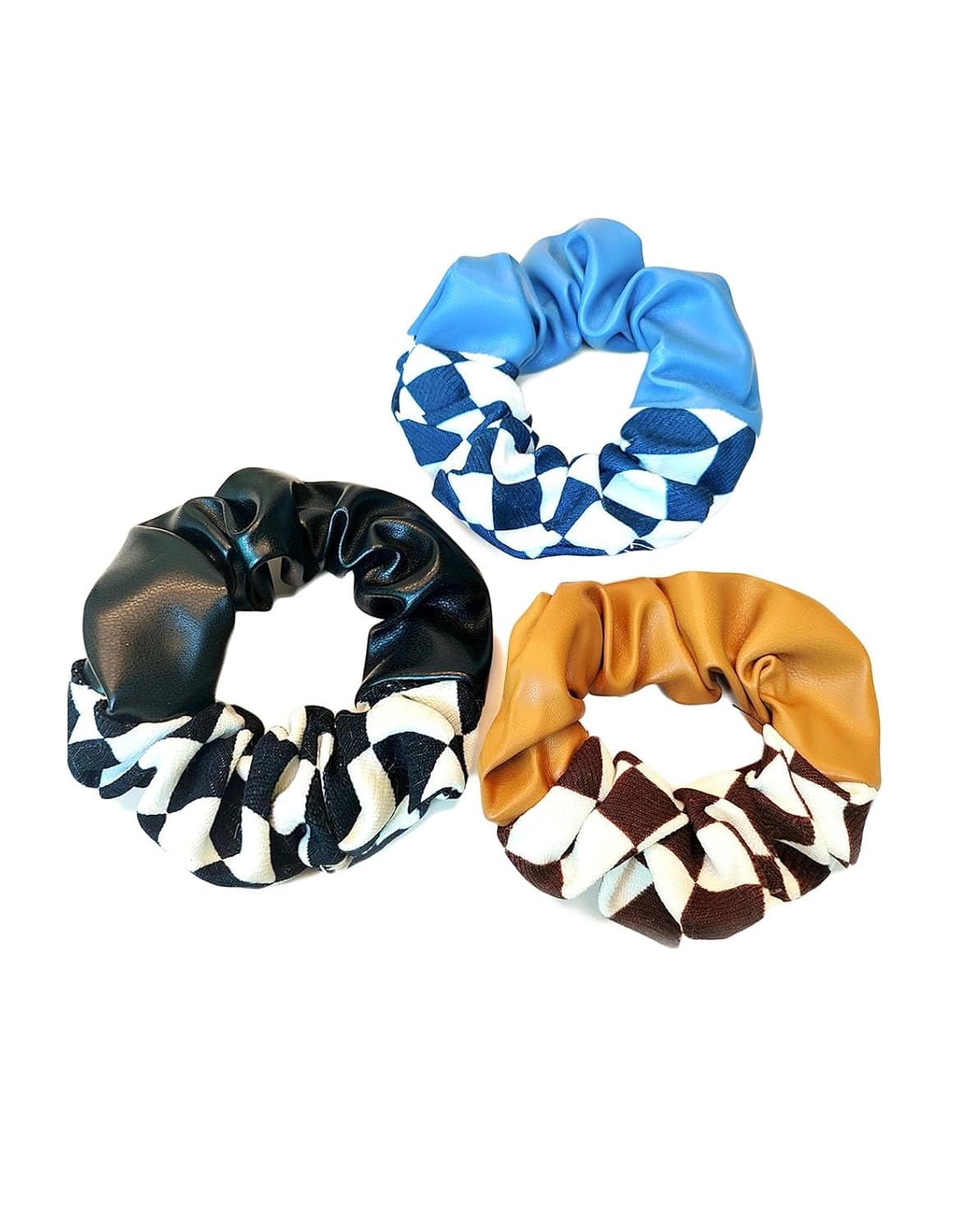 Checkered Plaid Scrunchies Black White Plaid Checkered Hair Scrunchies ...