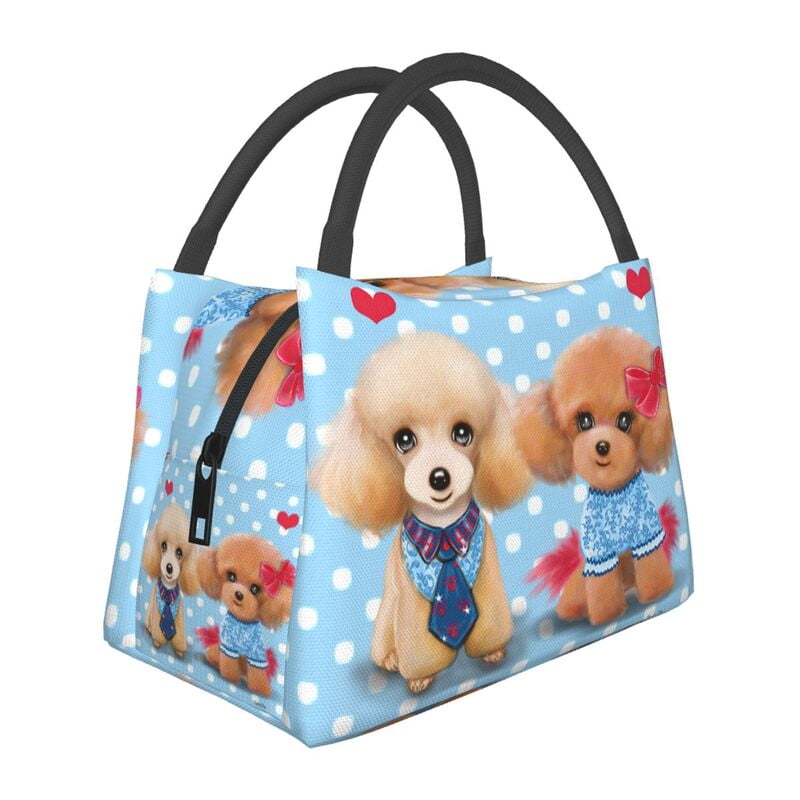 Checkered Poodles Thermal Insulated Lunch Bags Women Dogs Resuable ...