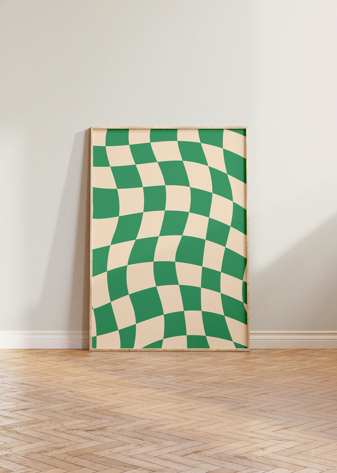 Checkered Print, Retro Green Checked Print, Wavy Print, Checkered Print ...