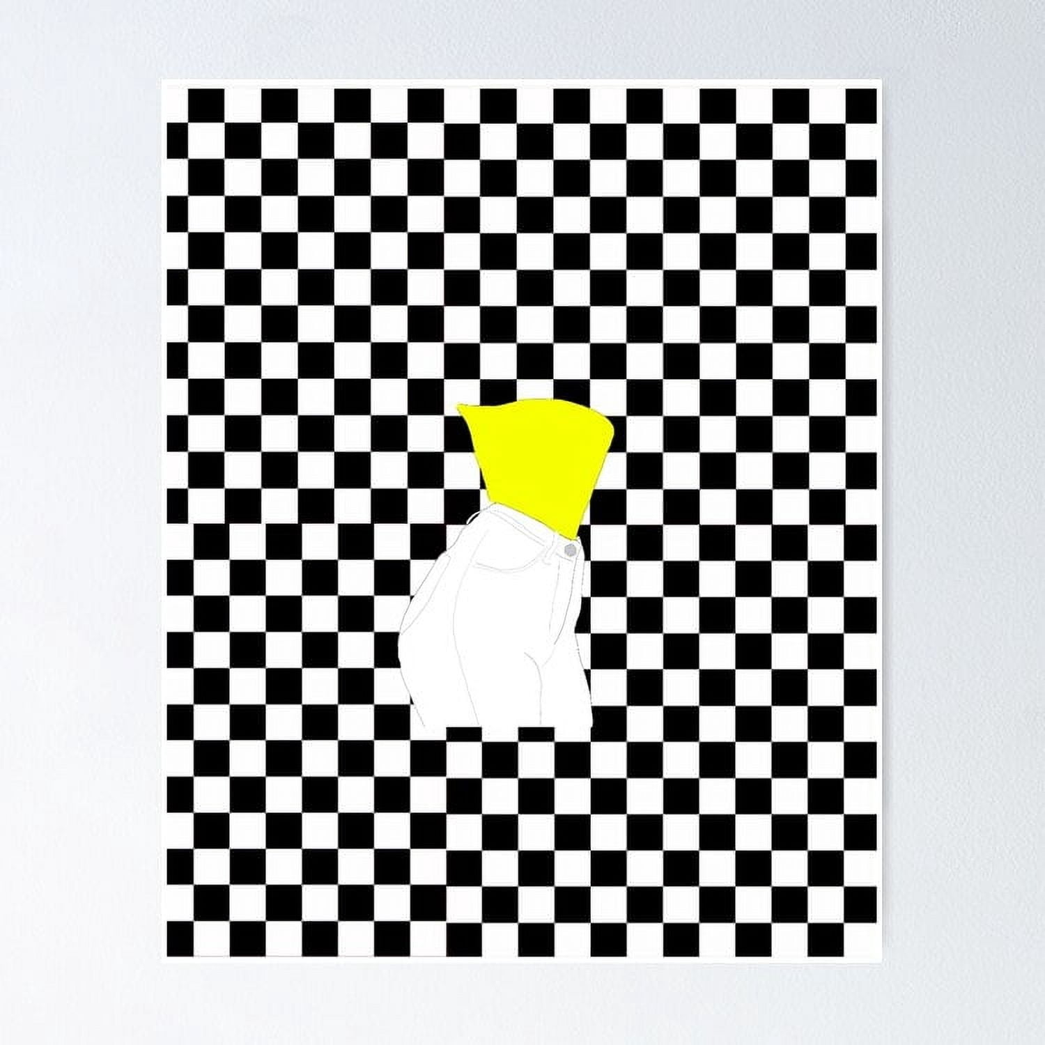 Checkered Print and Girl Neon Green Poster, 12x18 UNFRAMED - Walmart.com