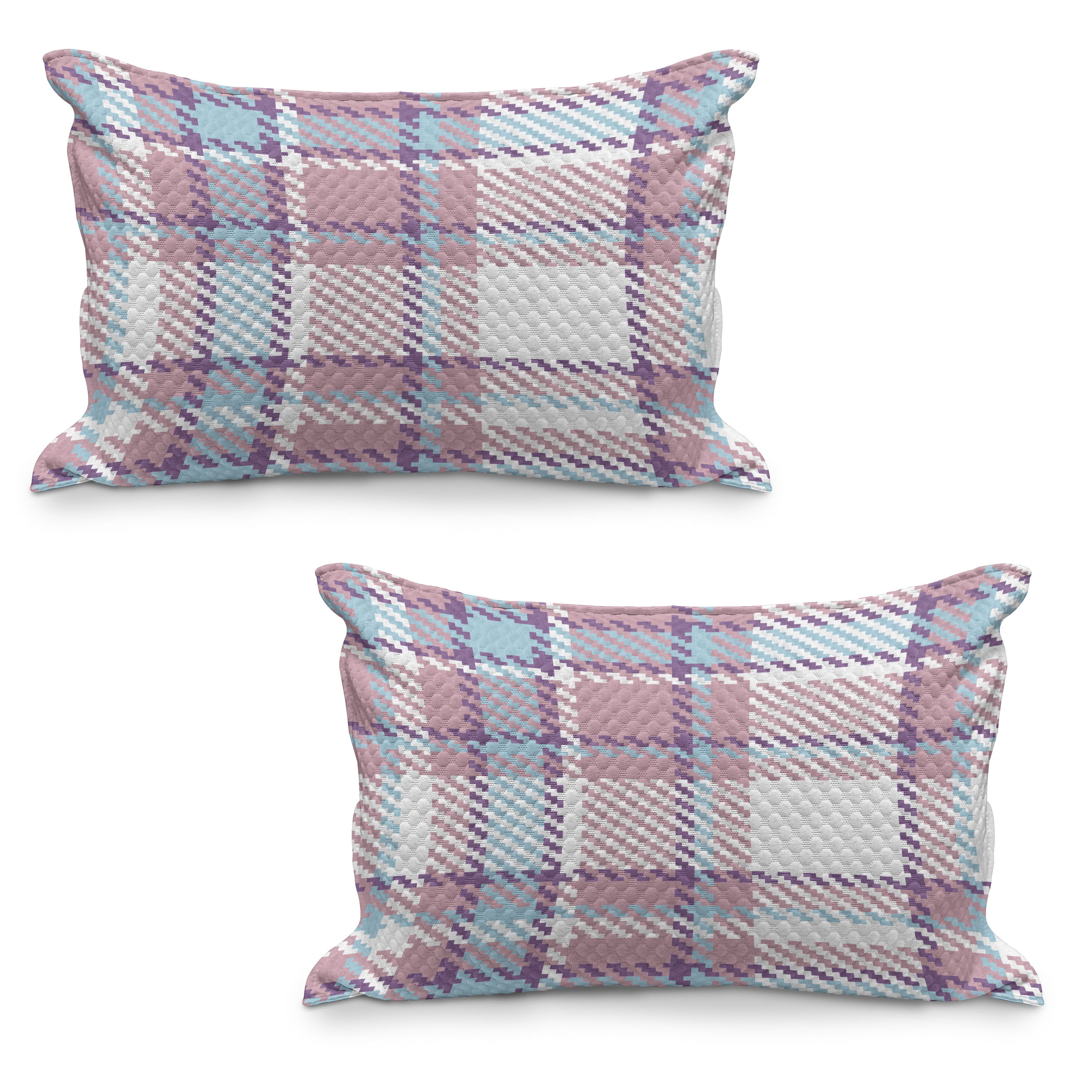 Checkered Quilted Pillowcover Set of 2, Antique Clothing Pattern Design ...