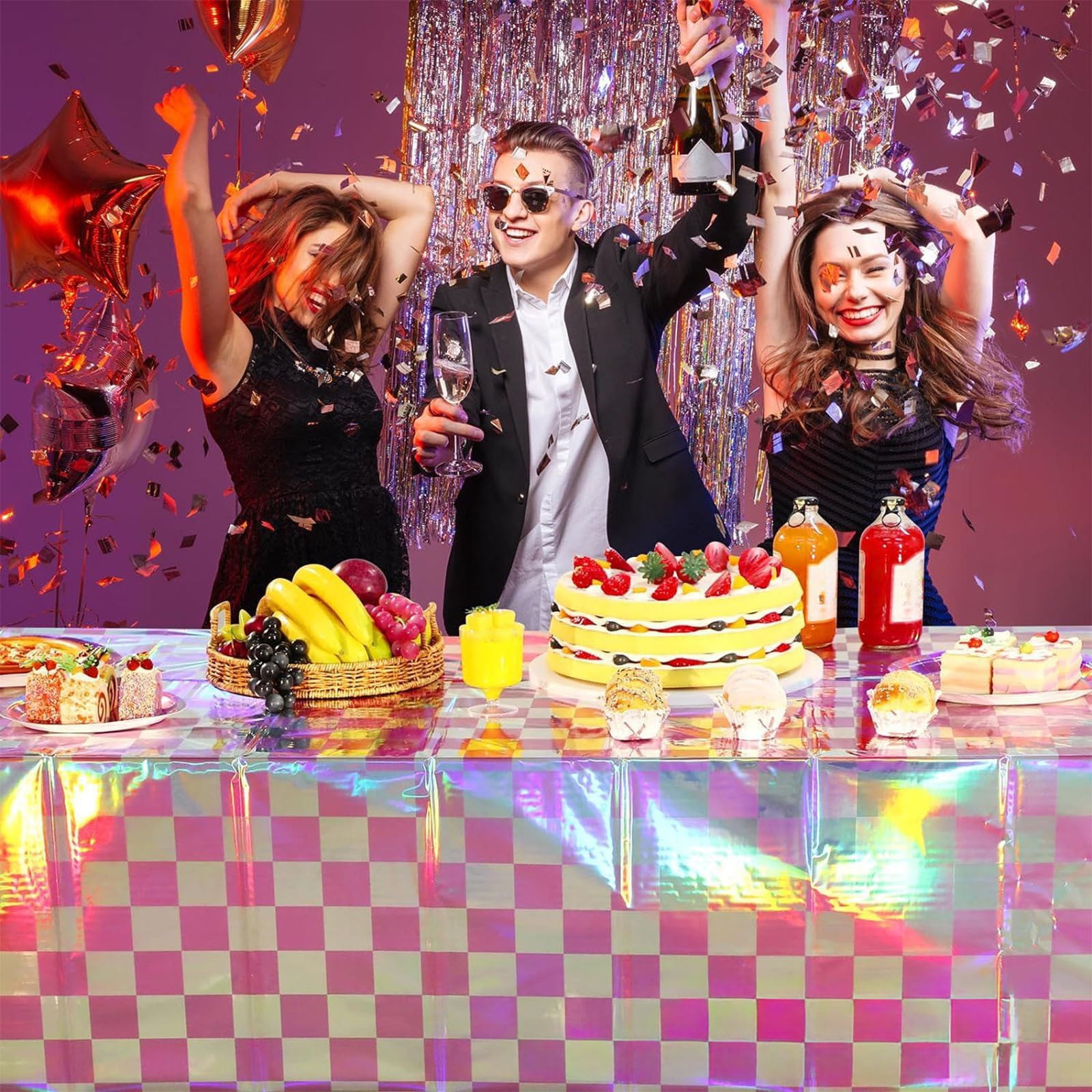 Checkered Race Car Party Tablecloths Checkered Stripes Theme Party ...