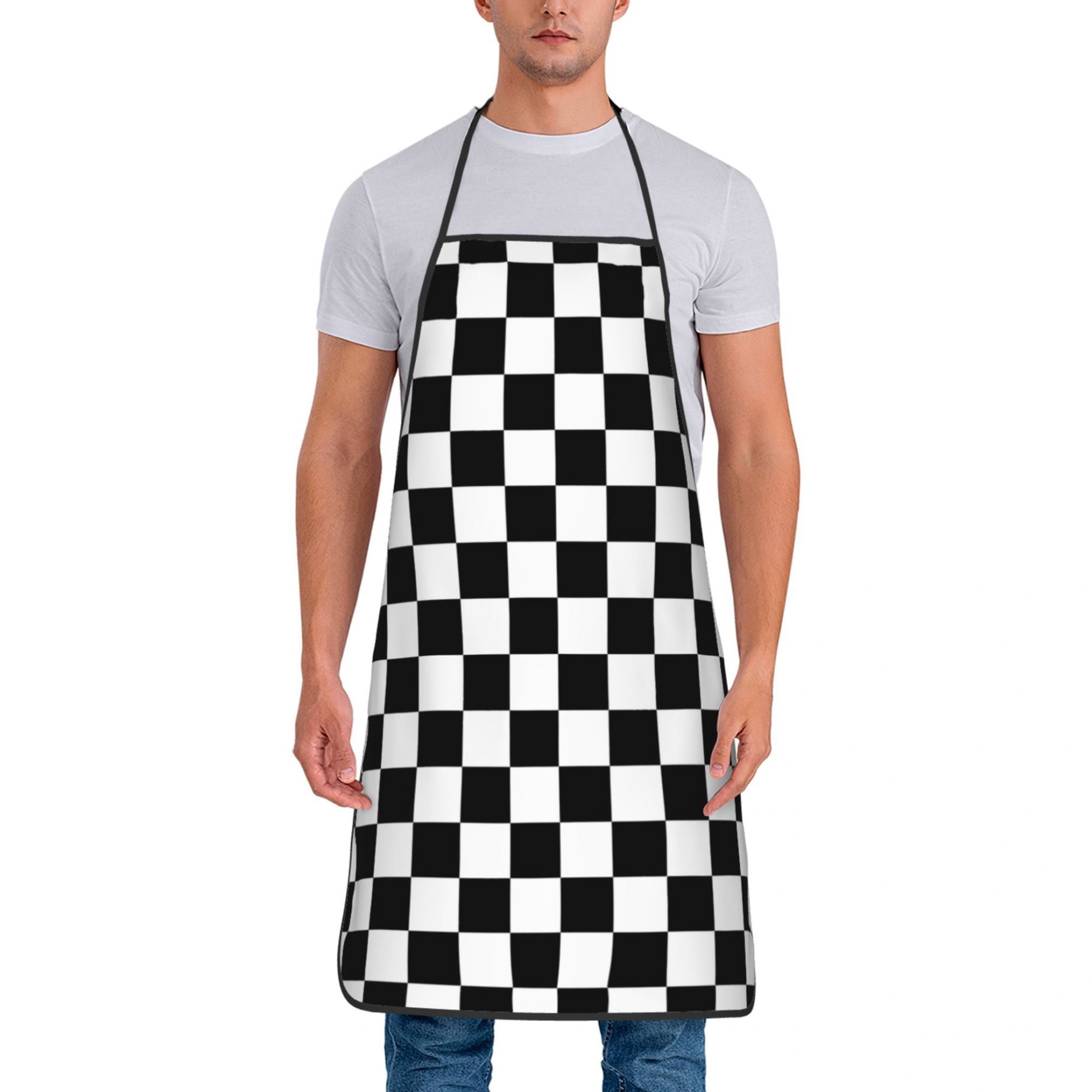 Checkered Racing Flag Aprons for Women Men Waterproof Apron Kitchen ...