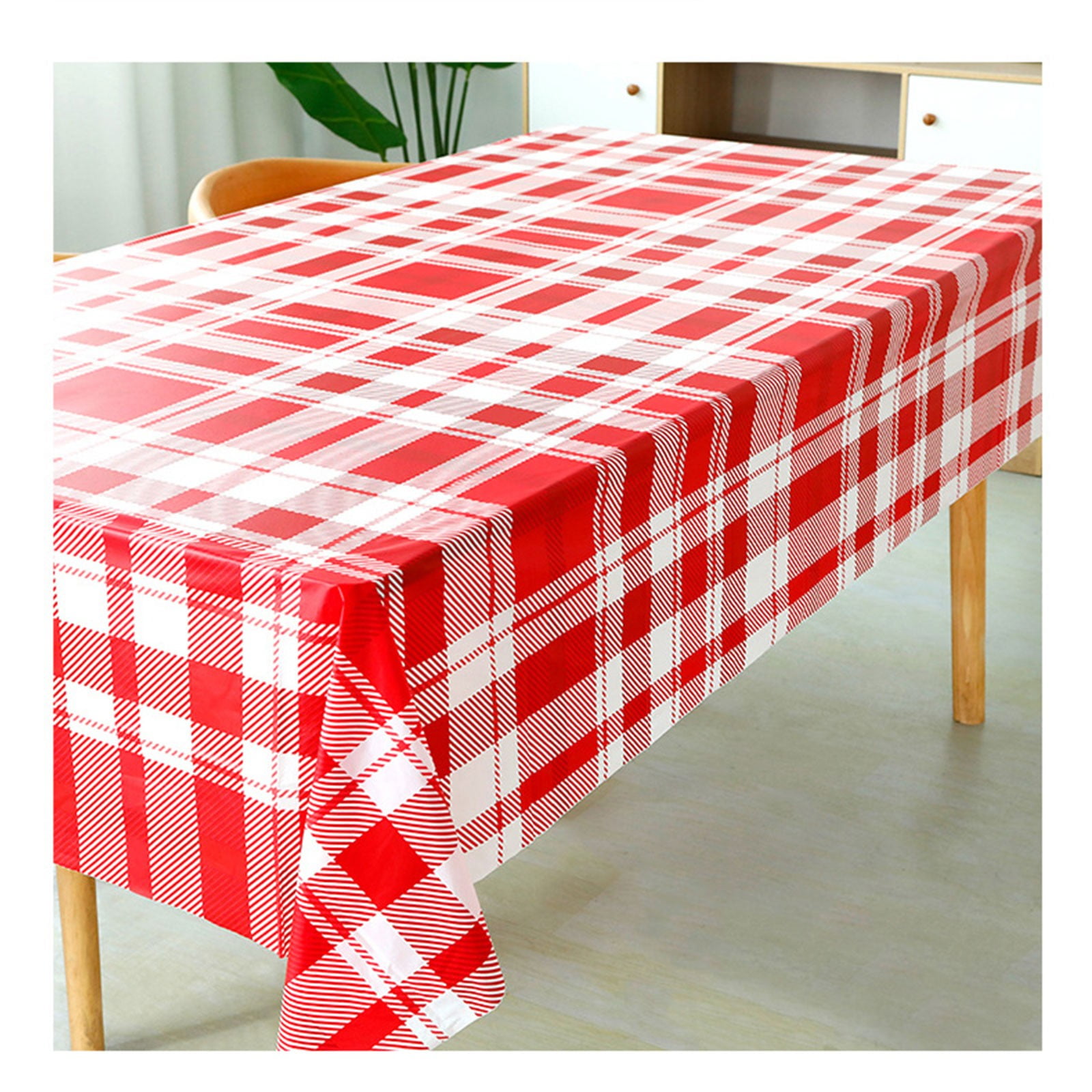 Checkered Rectangle Tablecloth - Waterproof Buffalo Plaid Table Cloth ...