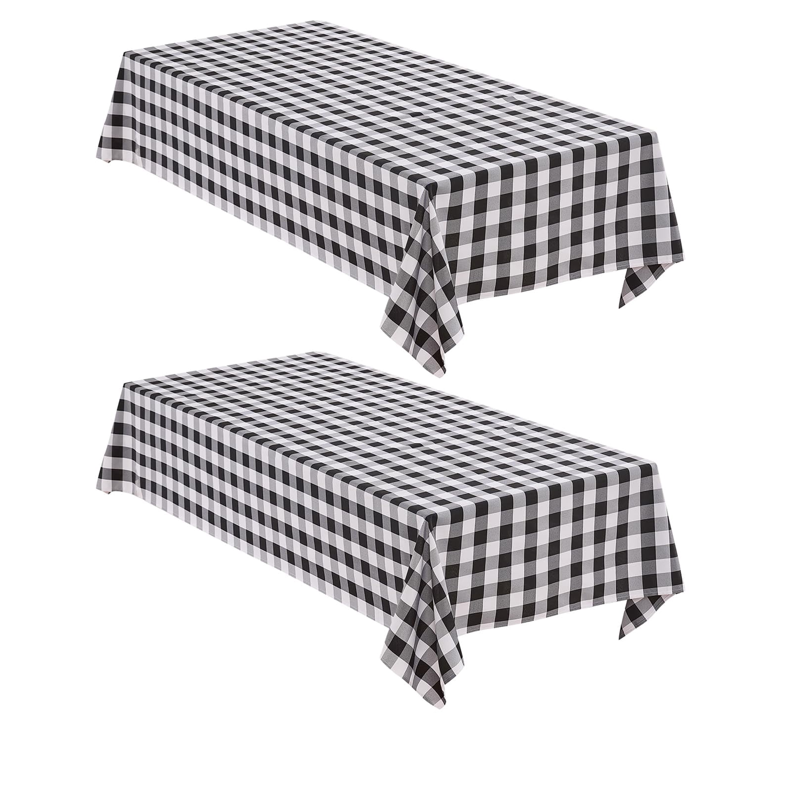Checkered Rectangle Tablecloths 2 Pack Gingham Waterproof Wrinkle-Free ...