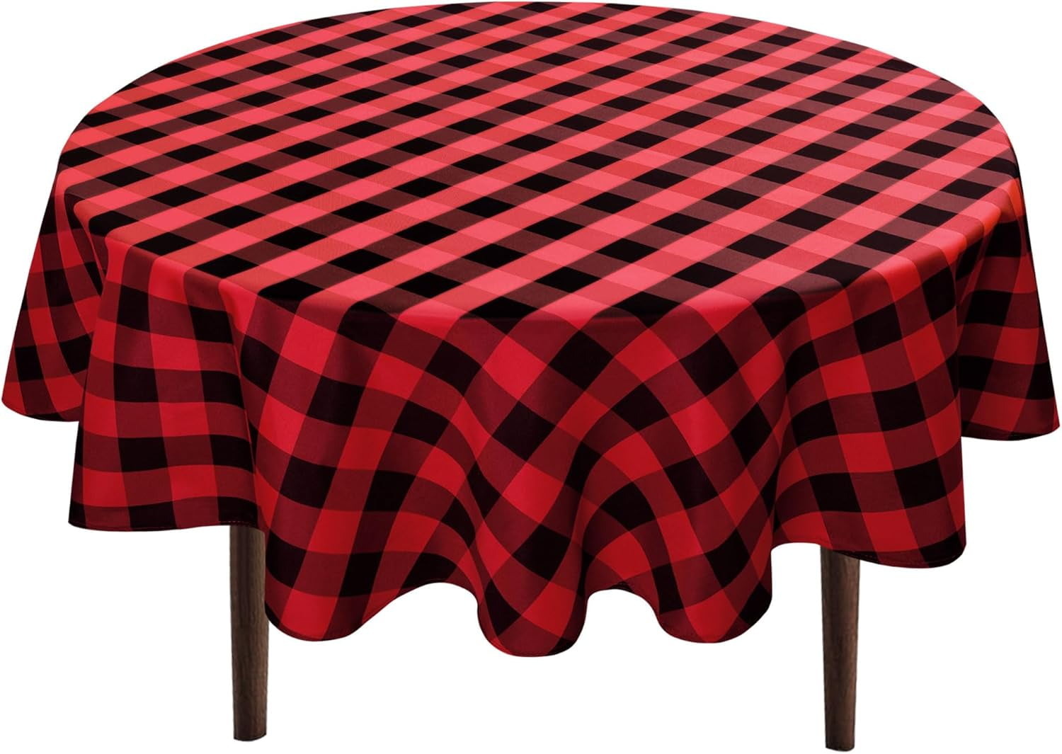 Checkered Round Tablecloth 45 Inch - Waterproof Stain and Wrinkle ...