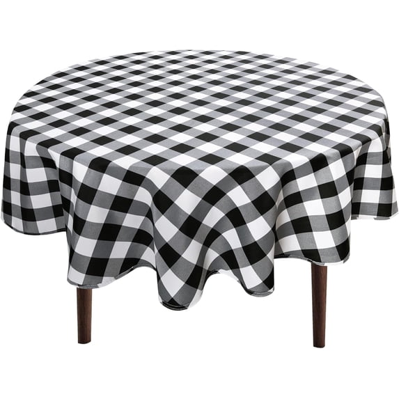Checkered Round Tablecloth 45 Inch - Waterproof Stain and Wrinkle ...