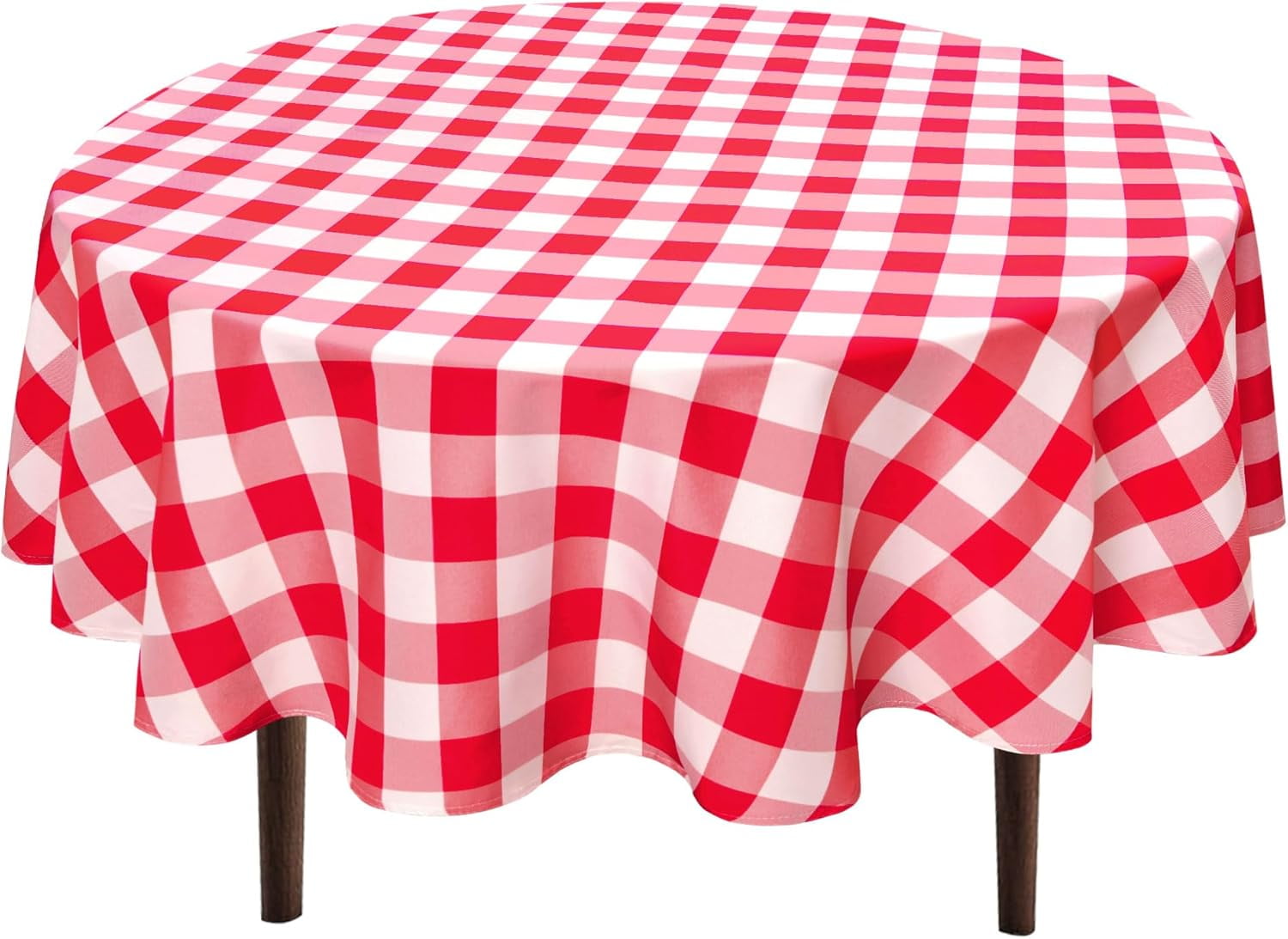 Checkered Round Tablecloth 45 Inch - Waterproof Stain and Wrinkle ...