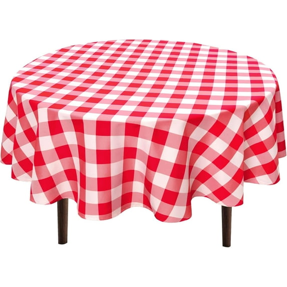 Checkered Round Tablecloth 45 Inch - Waterproof Stain and Wrinkle ...