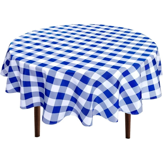Checkered Round Tablecloth 45 Inch - Waterproof Stain and Wrinkle ...