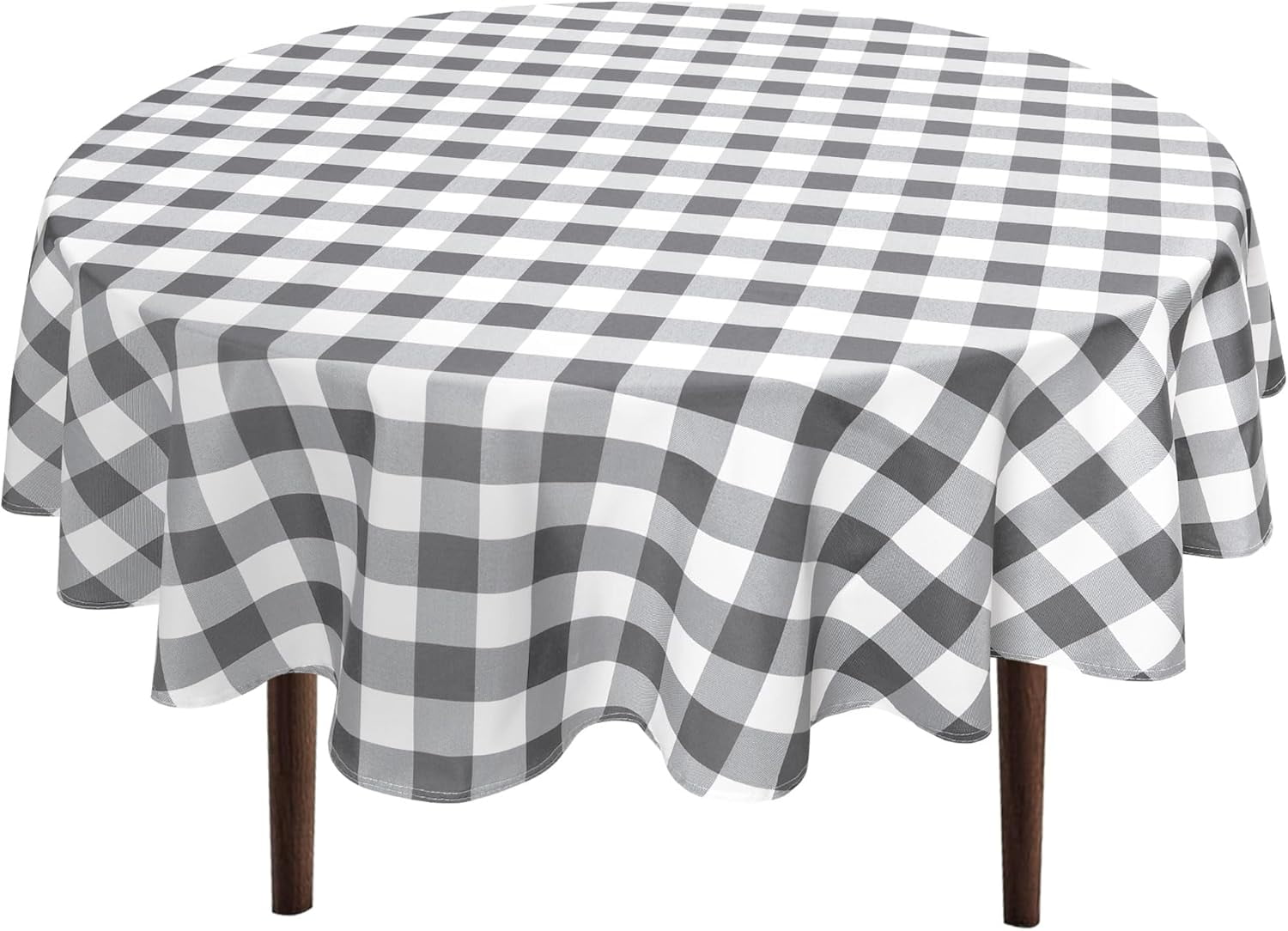 Checkered Round Tablecloth 60 Inch - Waterproof Stain and Wrinkle ...
