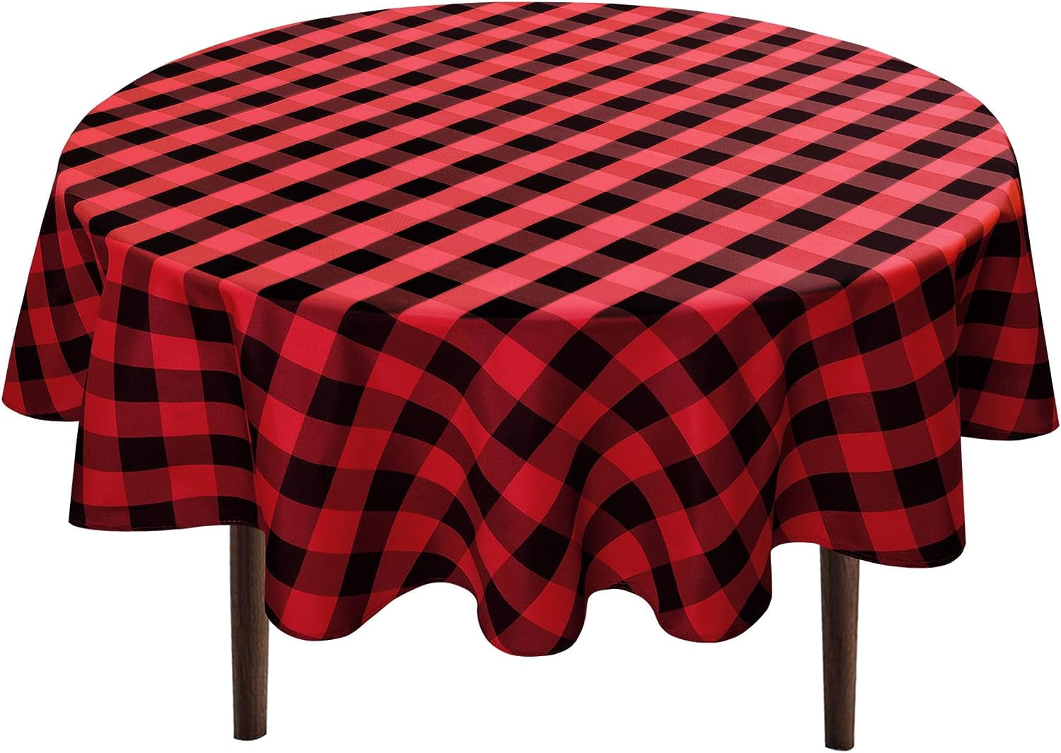 Checkered Round Tablecloth 70 Inch - Waterproof Stain and Wrinkle ...