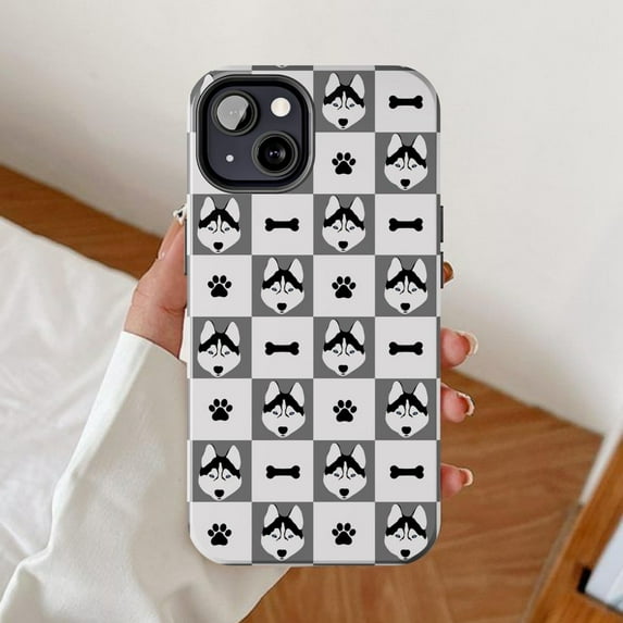 Checkered Siberian Husky Cute Dogs and Puppies Themed Phone Case 11 12 ...