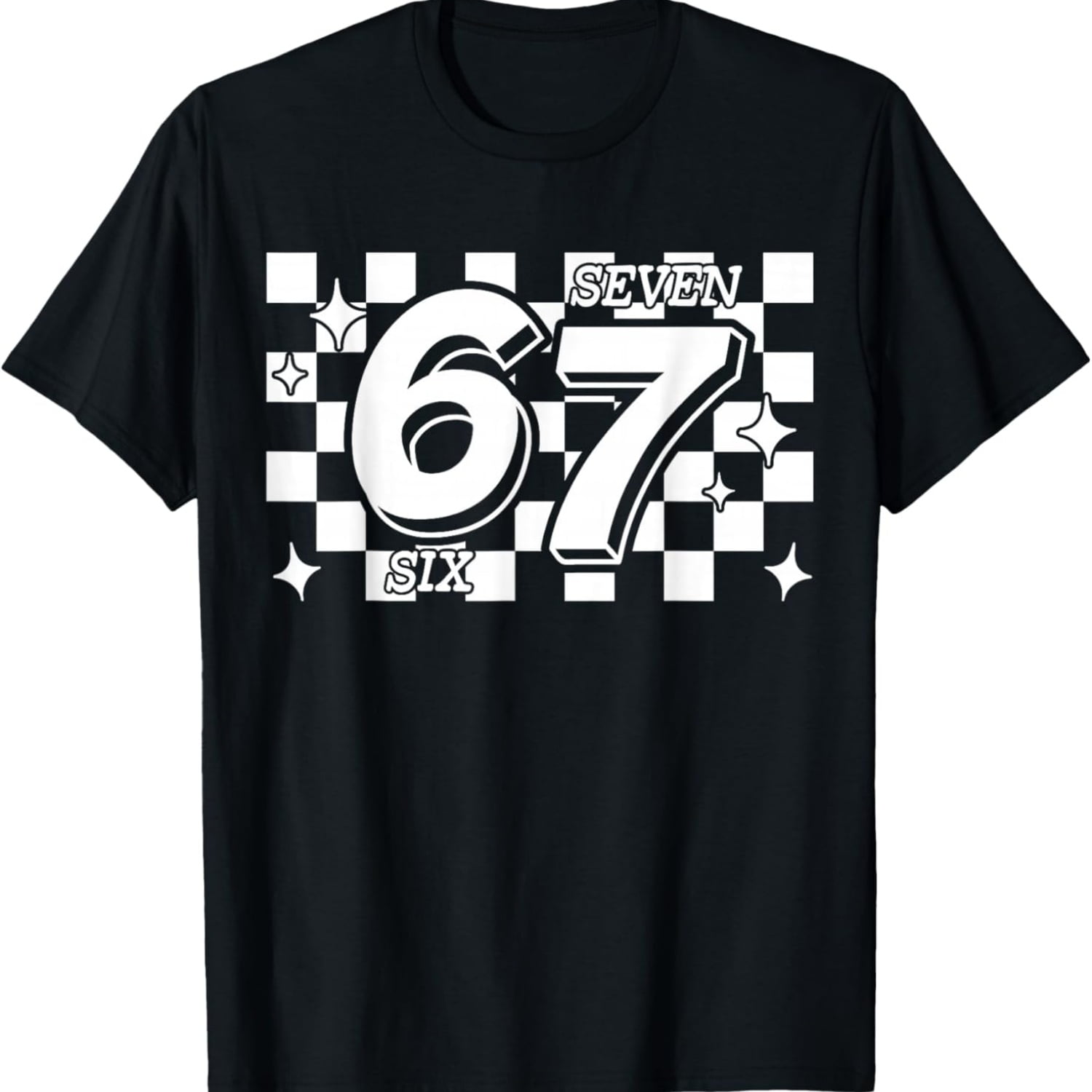 Checkered Six Seven 6 7 Meme Gen Alpha Slang T-shtir - Walmart.com
