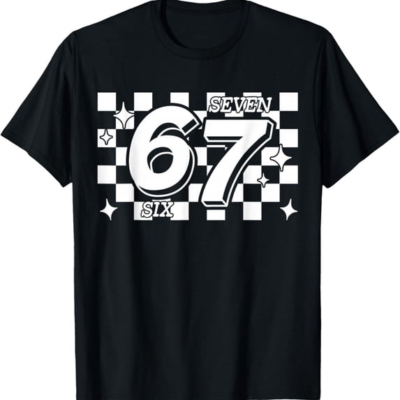 Checkered Six Seven 6 7 Meme Gen Alpha Slang T-shtir - Walmart.com