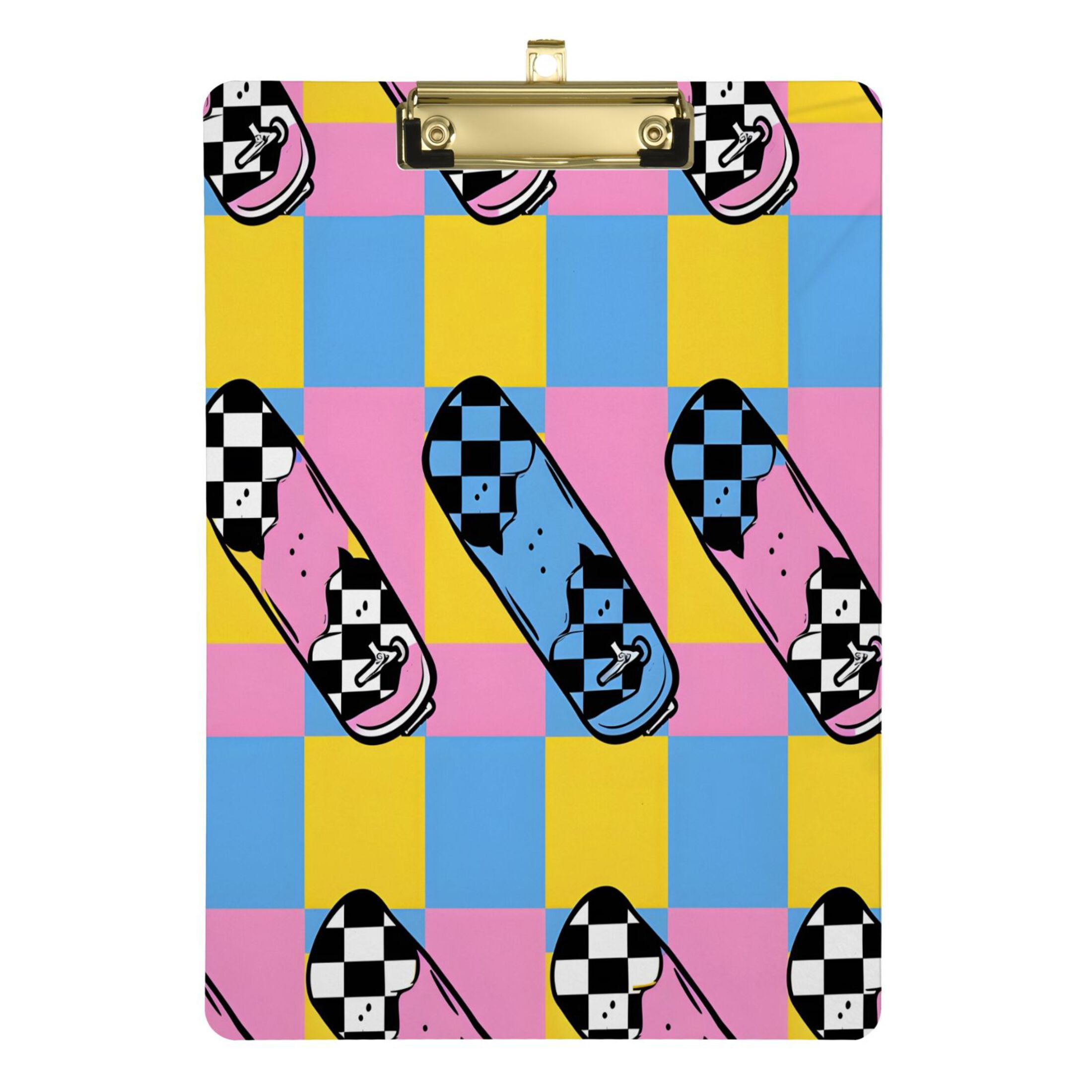 Checkered Skate Texture Acrylic Clipboards A4 Standard Letter Size Clipboard 12.5" X 9" Clip ...