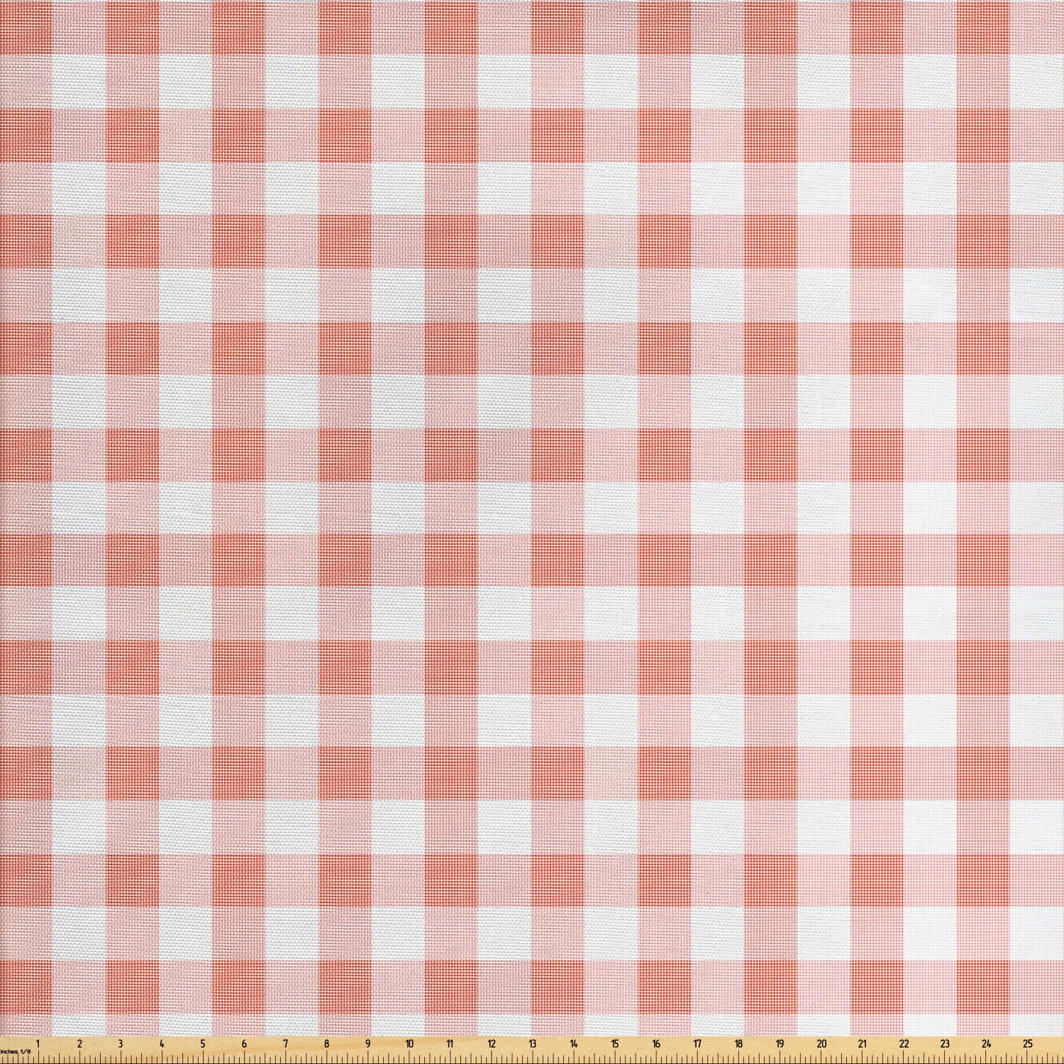 Ambesonne Checkered Fabric by the Yard Upholstery, Countryside Picnic ...