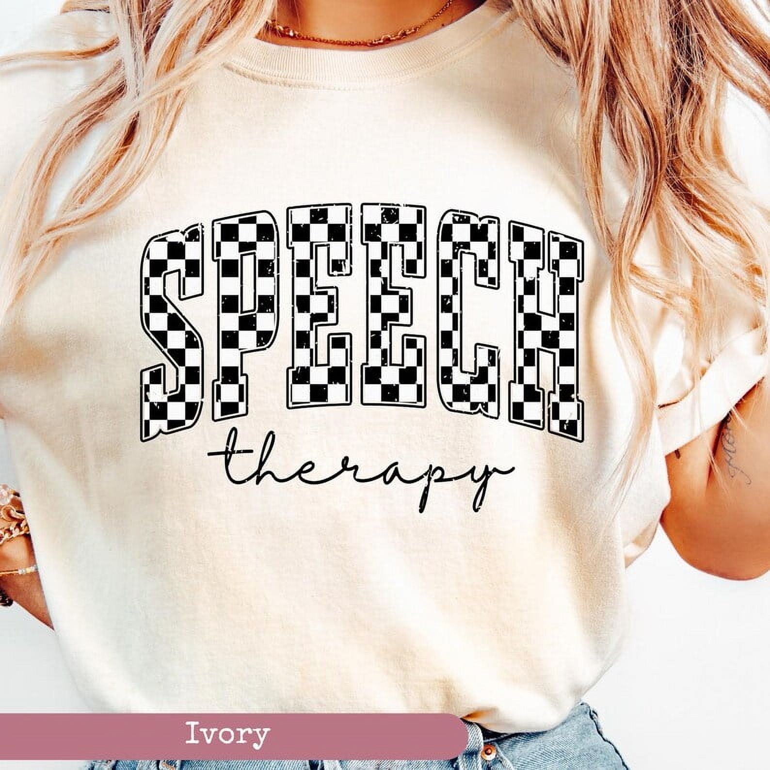 Checkered Speech Therapist Shirt, Speech Therapy Shirt, Slp Tshirt ...