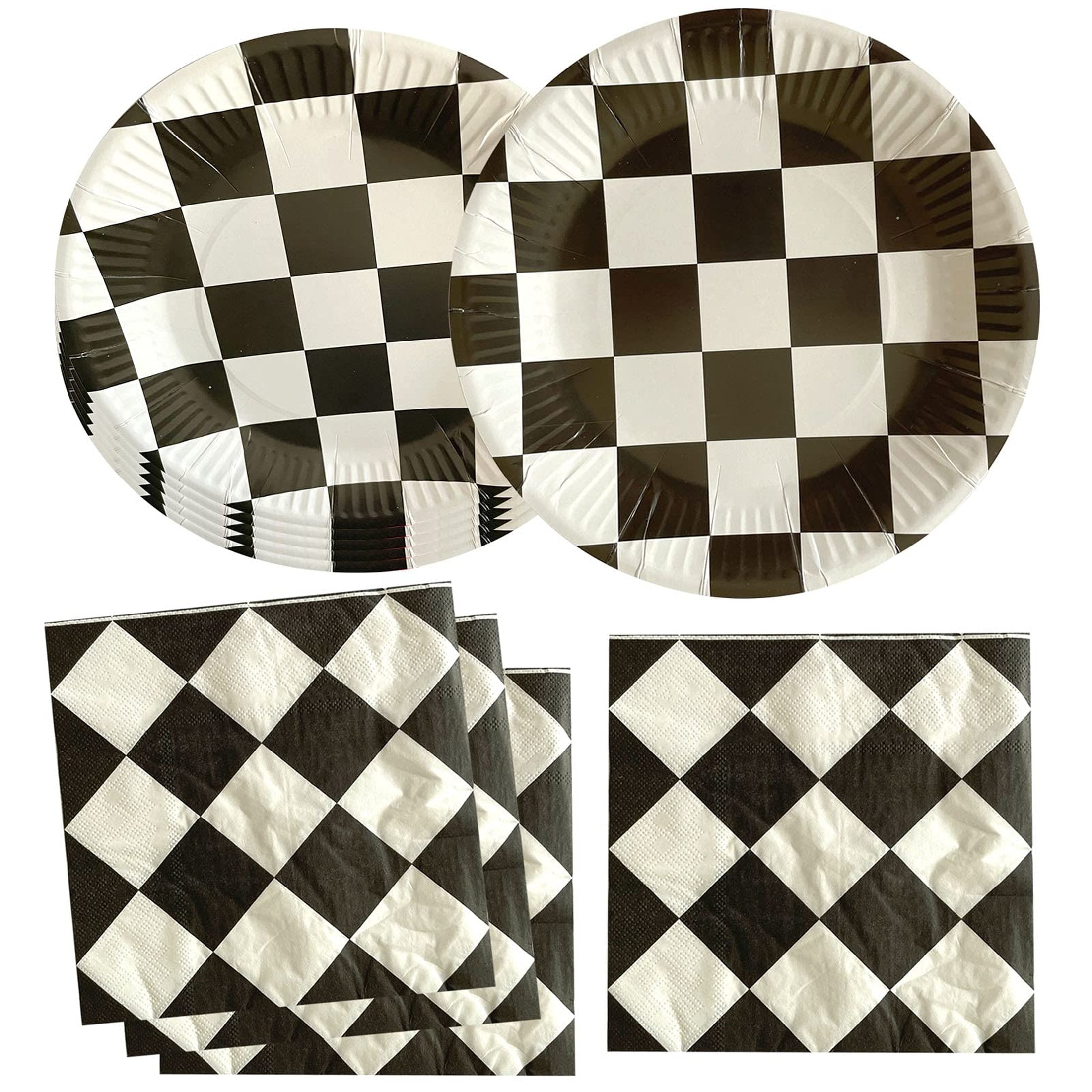 Checkered Speedster Party Pack - 20 Plates & Napkins for Racing Car ...